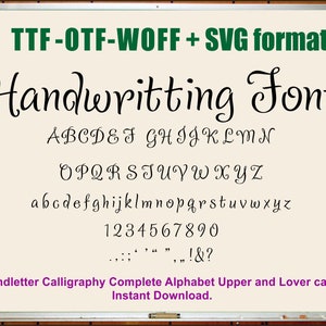 Alphabet SVG 7 Fonts Cut File Calligraphy Font Svg Handwritten Script ...
