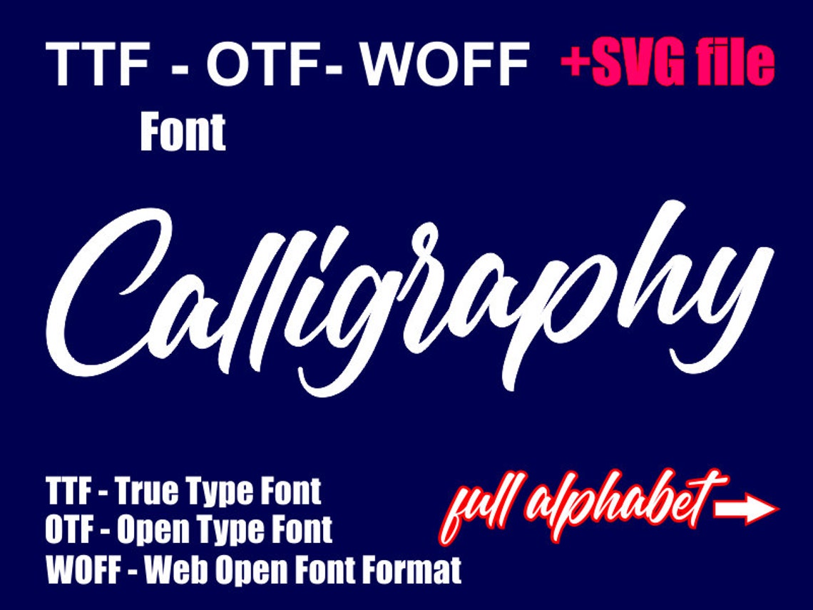 Alphabet SVG 5 Fonts Cutfile Calligraphy Font Svg - Etsy