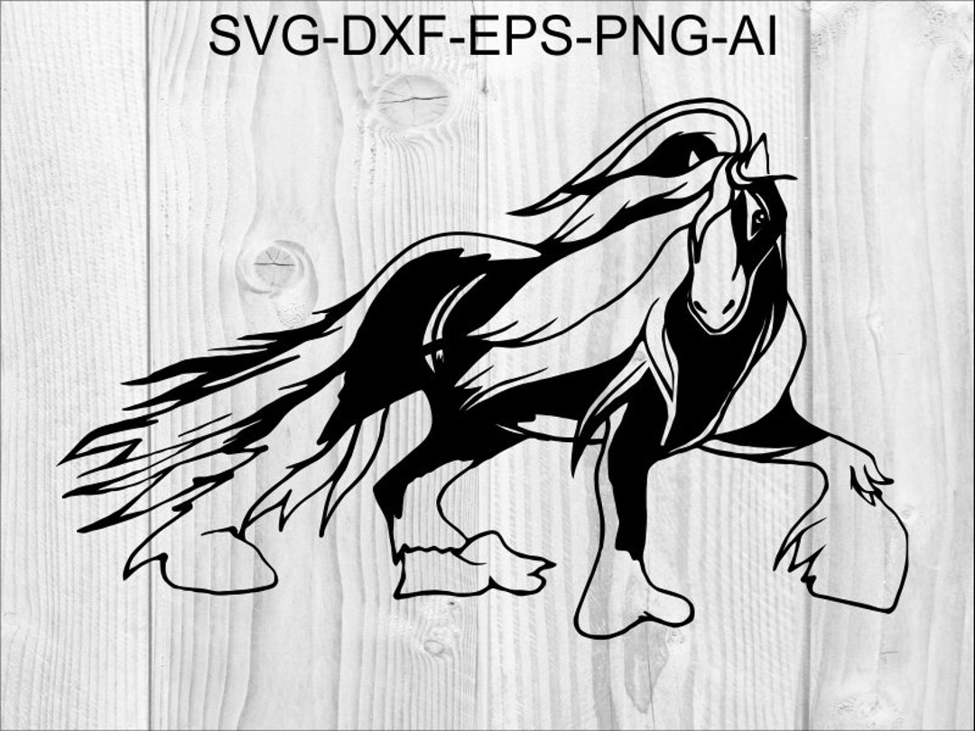 Horse SVG 2 Gypsy Vanner Horse Horse Cut Files for Silhouette Files for ...