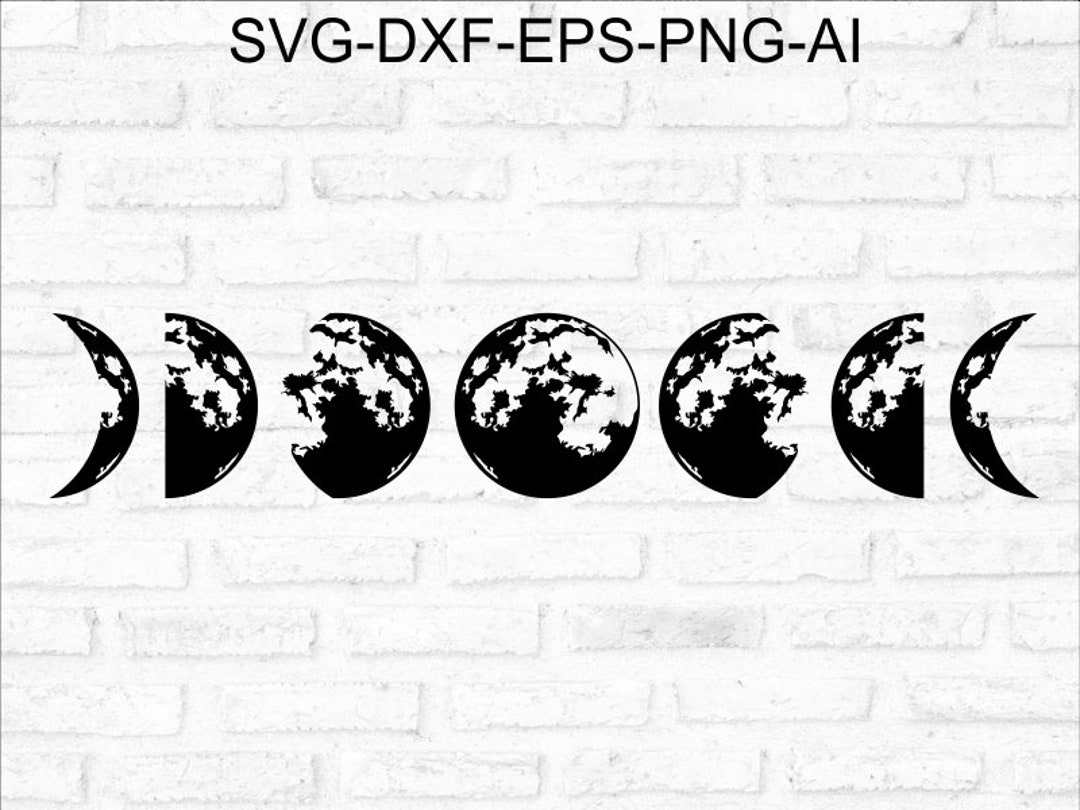 Moon Phases SVG Cutting Files Moons Clip Art Moon Cricut Digital Files ...