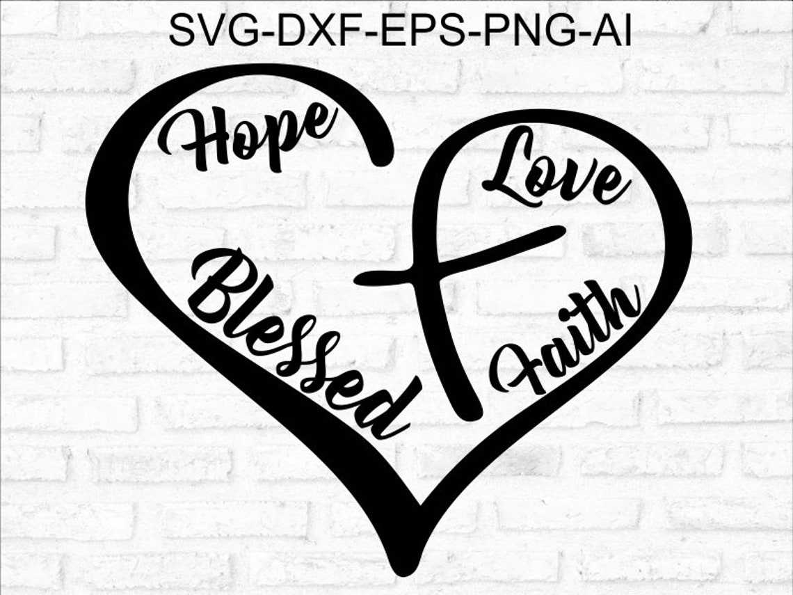 Heartcross Svg Faith Svg Jesus Heart Cross Svg Instant Etsy