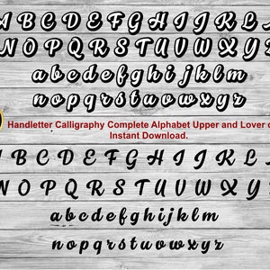 Alphabet SVG Fonts, Calligraphy Font Svg, Handwritten Script Cricut ...
