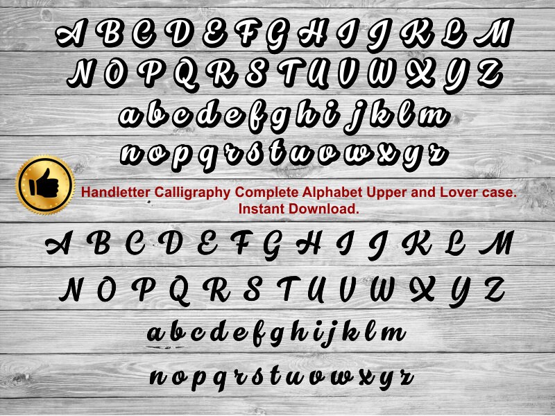 Alphabet SVG Fonts Calligraphy Font Svg Handwritten Script - Etsy Australia