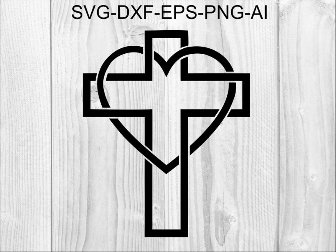 Heartcross Svg 4 JESUS HEART CROSS Svg Instant Download Cross - Etsy