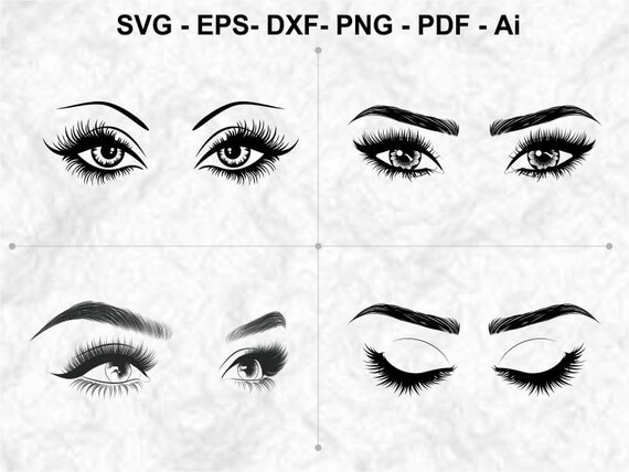 Eyelashes SVG 8 Eyelashes and Brows Svg Makeup SVG Eyebrow - Etsy Australia
