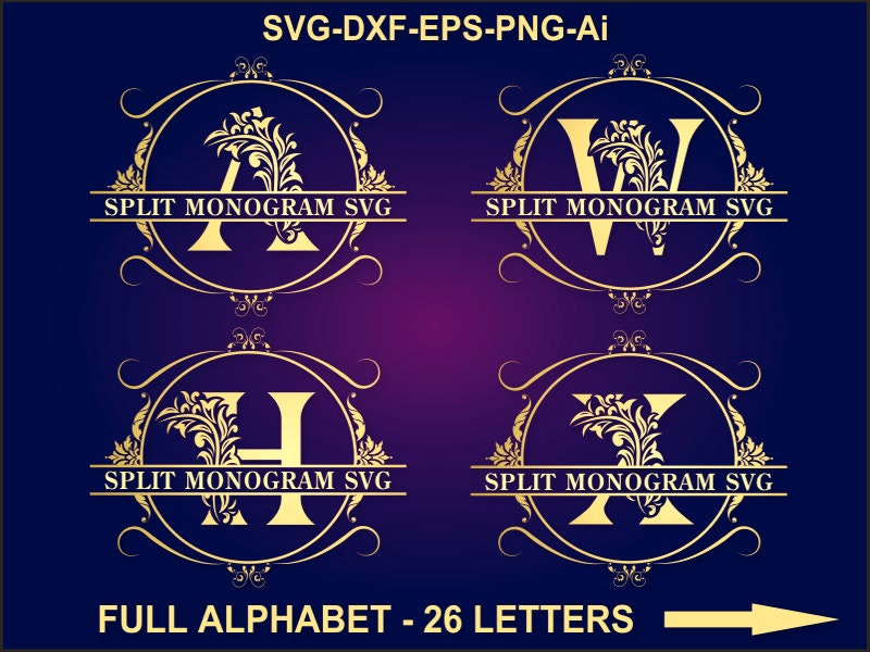 Split Monogram Svg 3 Monogram Svg Split Letter Svg Split - Etsy