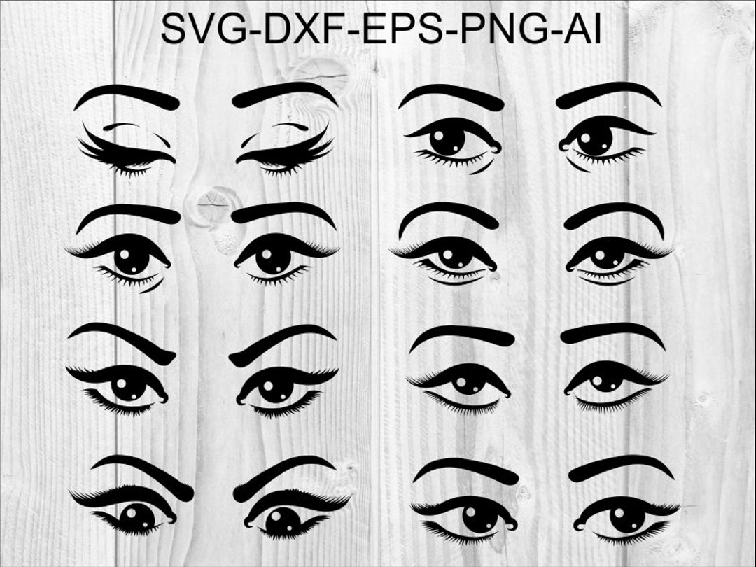 Eyelashes SVG 4 Eyelashes and Brows Svg, Makeup SVG, Eyebrow Silhouette ...