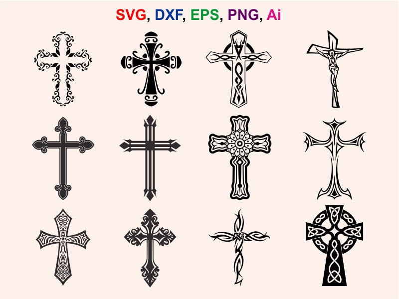 Cross Svg File Cross Circle Svg Cross Frame Svg Cross Monogram - Etsy UK