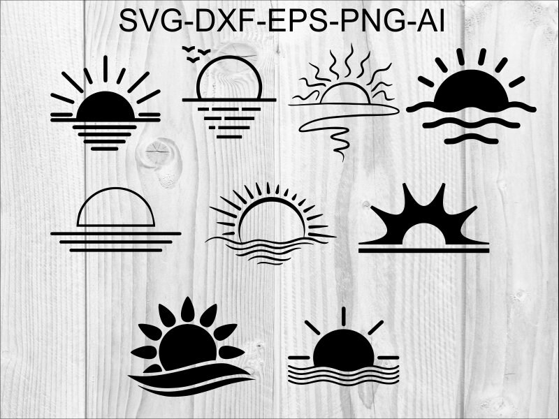 Sunset SVG #2 Sunrise SVG Sun Svg for Cricut Sunrise Clipart Sunrise ...