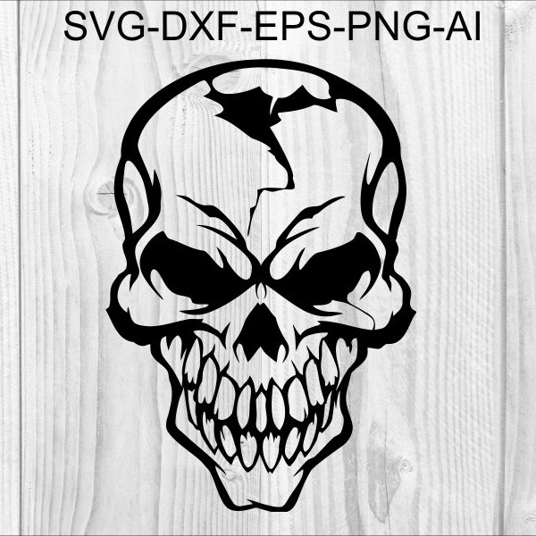 Skull Svg - Etsy