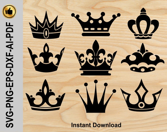 CROWN SVG BUNDLE, Crown Svg, Bundle Svg, Crown Clipart, Crown for ...