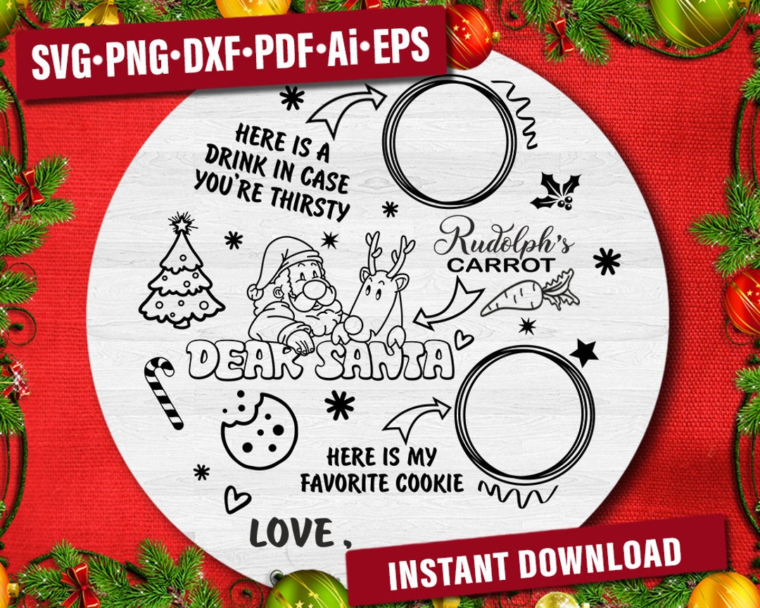 Dear Santa Cookies and Milk SVG #4 Cut File Merry Christmas Svg Santa ...
