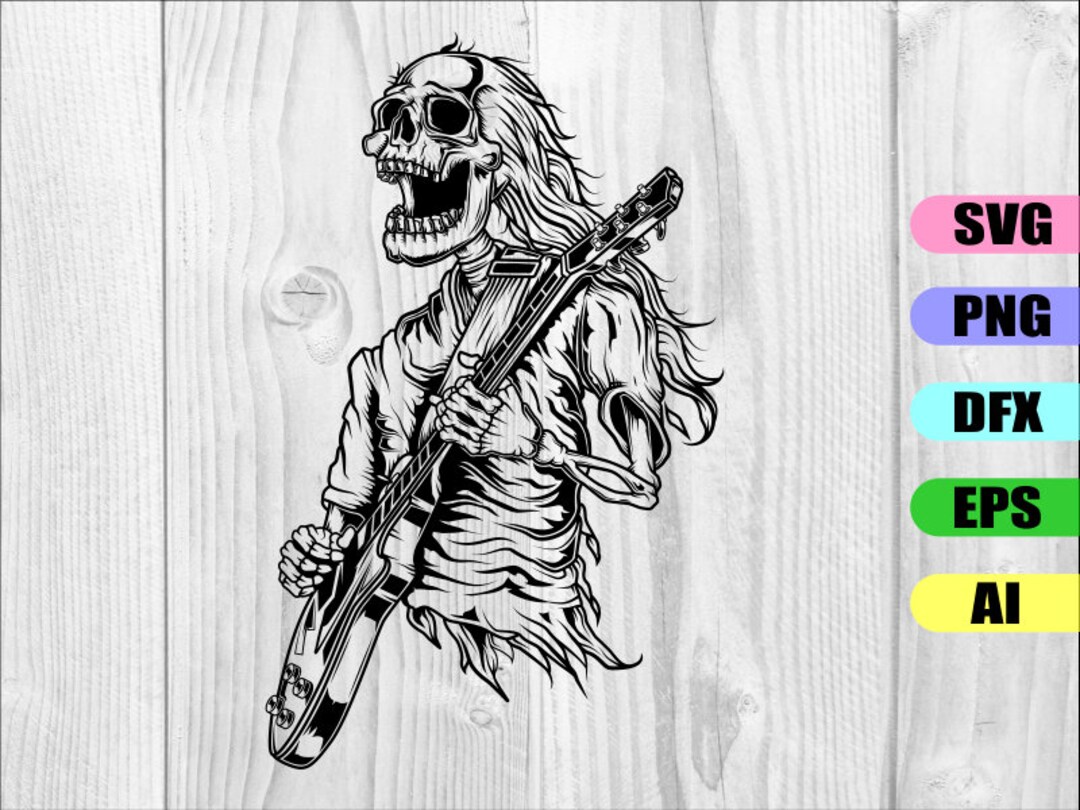 Skeleton SVG Skull SVG Rock Skull SVG Rock Svg Skull Clipart Skull Cut ...