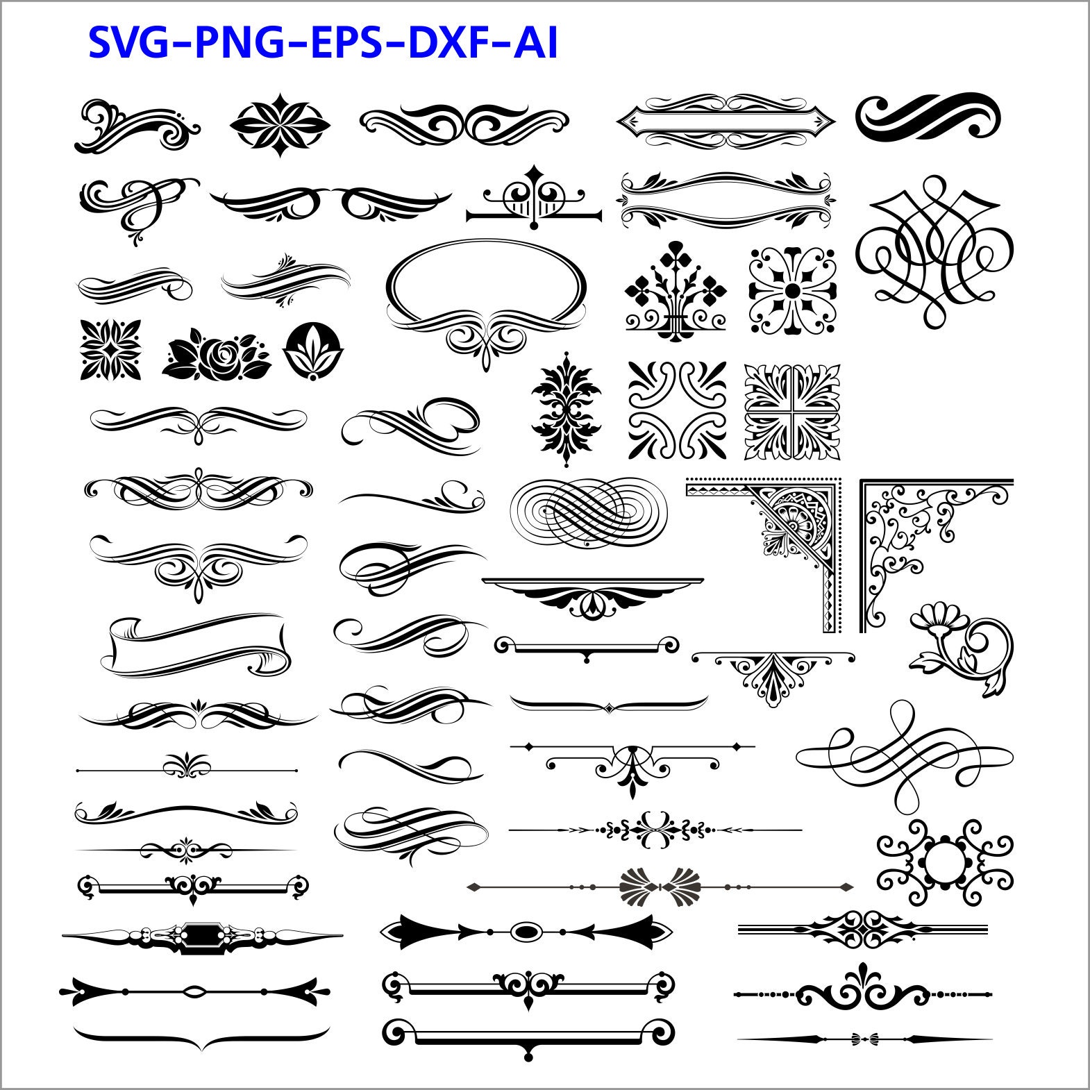Calligraphy Svg Frame Svg Calligraphy Digital Clipart for - Etsy UK