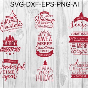 Merry Christmas SVG 2 Stickers Christmas SVG File Christmas Clipart ...