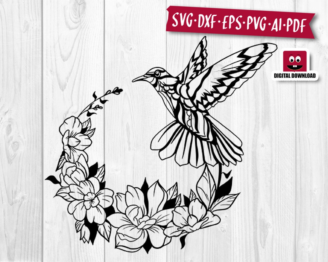 Hummingbird SVG Bird SVG Hummingbird Flowers Svg Flower - Etsy