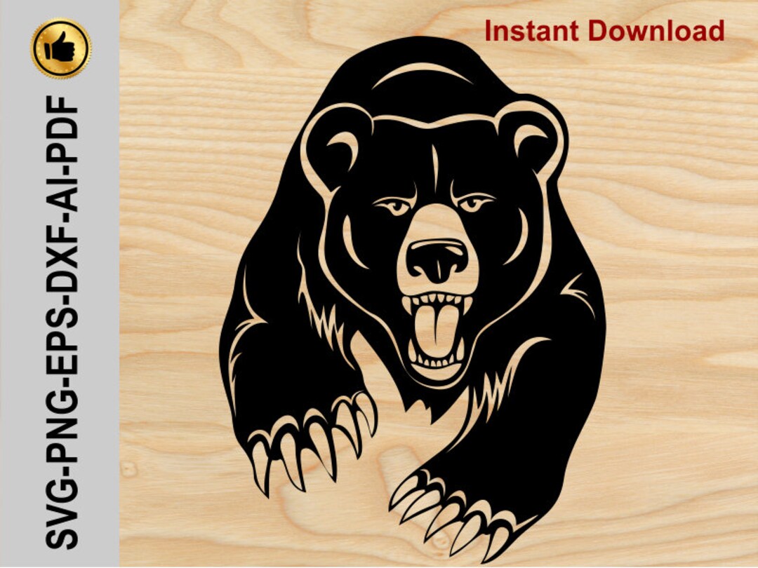 Bear SVG Black Bear T-shirt Svg Dfx Eps Png Print and Cut - Etsy