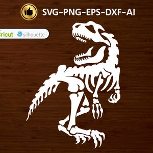 Dinosaurier SVG T-rex SVG Skelett Dino Tyrannosaur - Dinosaurier Plotterdatei Für Silhouette ...