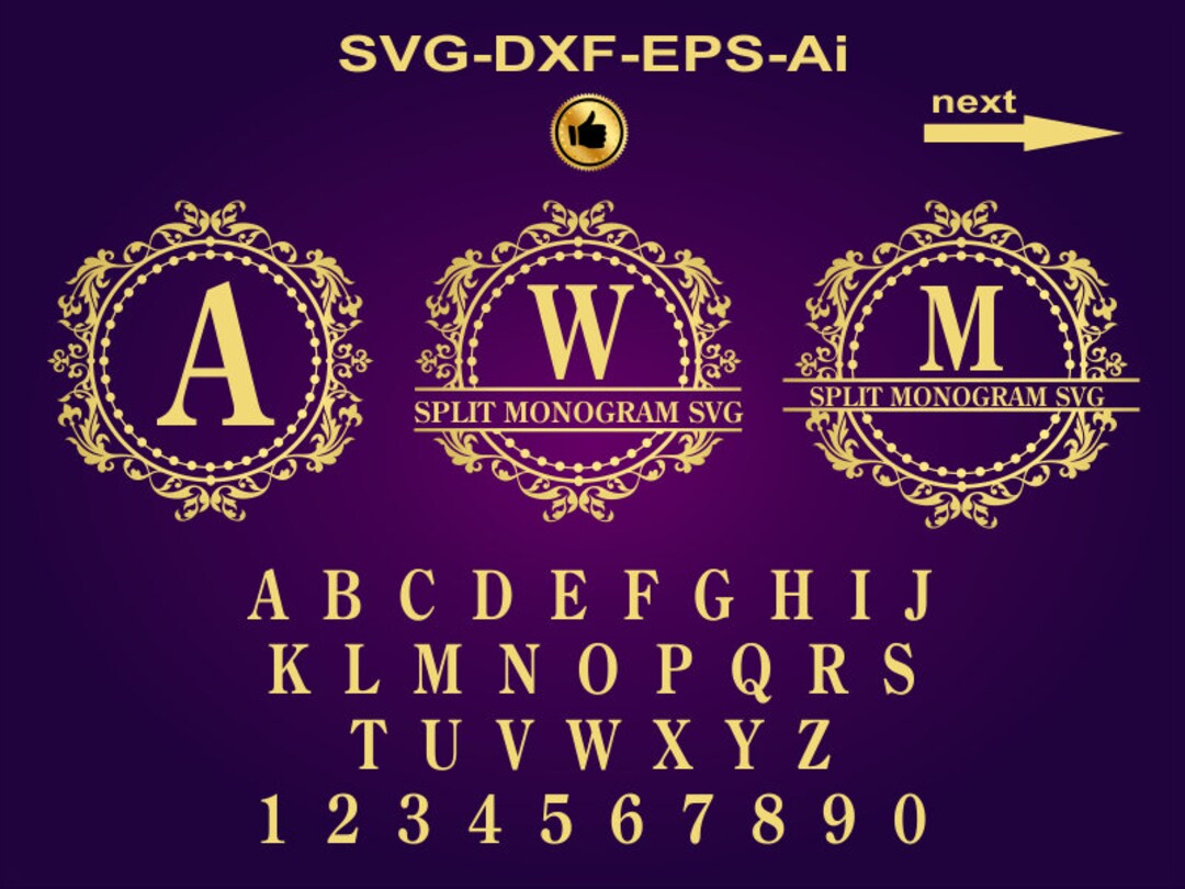 Split Monogram Svg #4, Monogram Svg, Split Letter Svg, Split Monogram, Cuttable Svg, Monogram ...