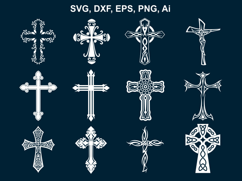 Cross Svg File Cross Circle Svg Cross Frame Svg Cross Monogram - Etsy UK
