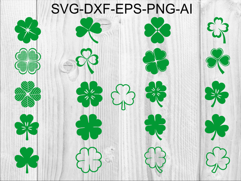Trébol SVG Hoja de trébol SVG Trébol Svg Día de San Patricio Svg Cuatro ...