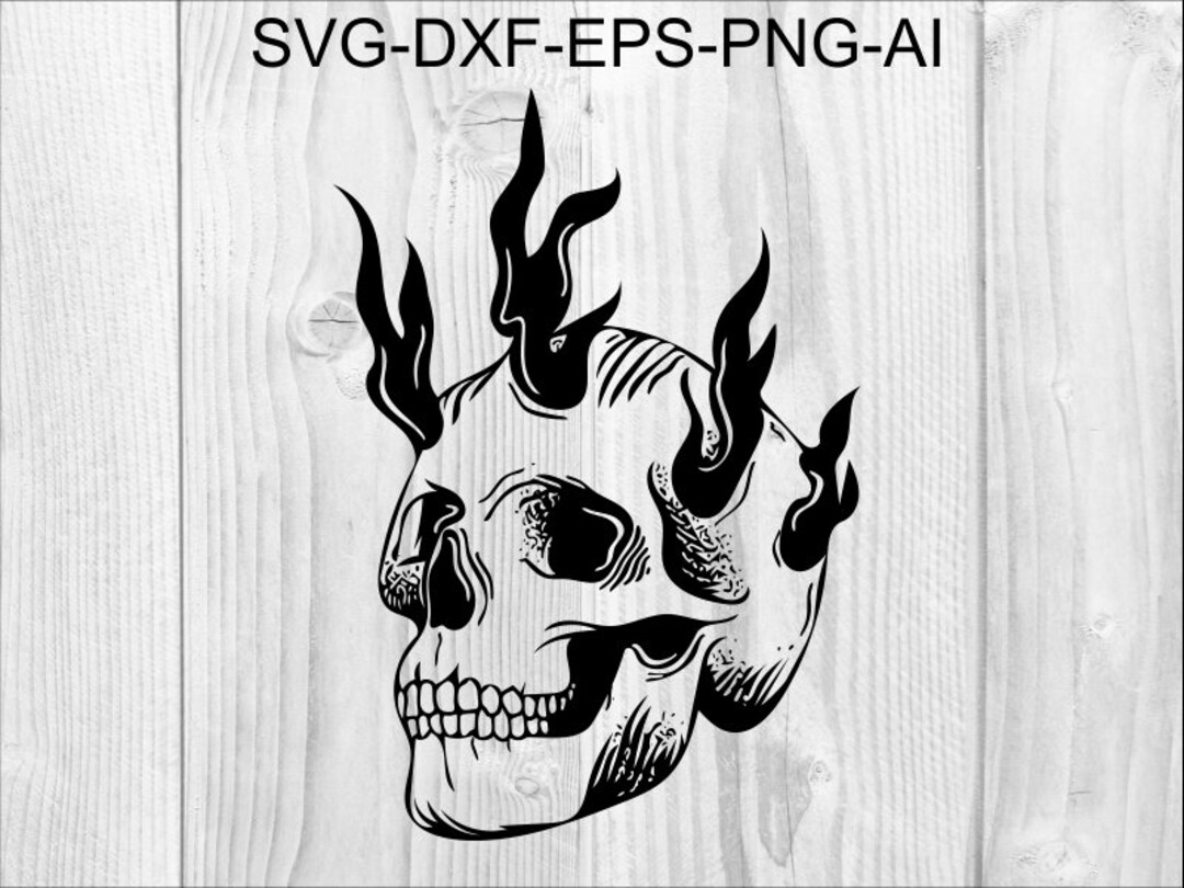 Skull Fire SVG Skeleton SVG Head Skull Svg Skull Clipart Skull Cut ...