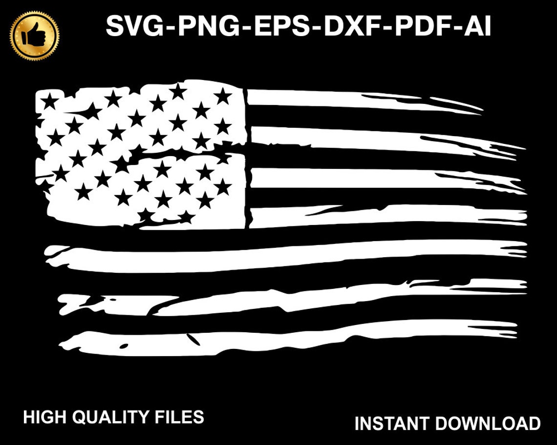 Distressed American Flag Svg Download Png Eps Ai Dxf Pdf - Etsy