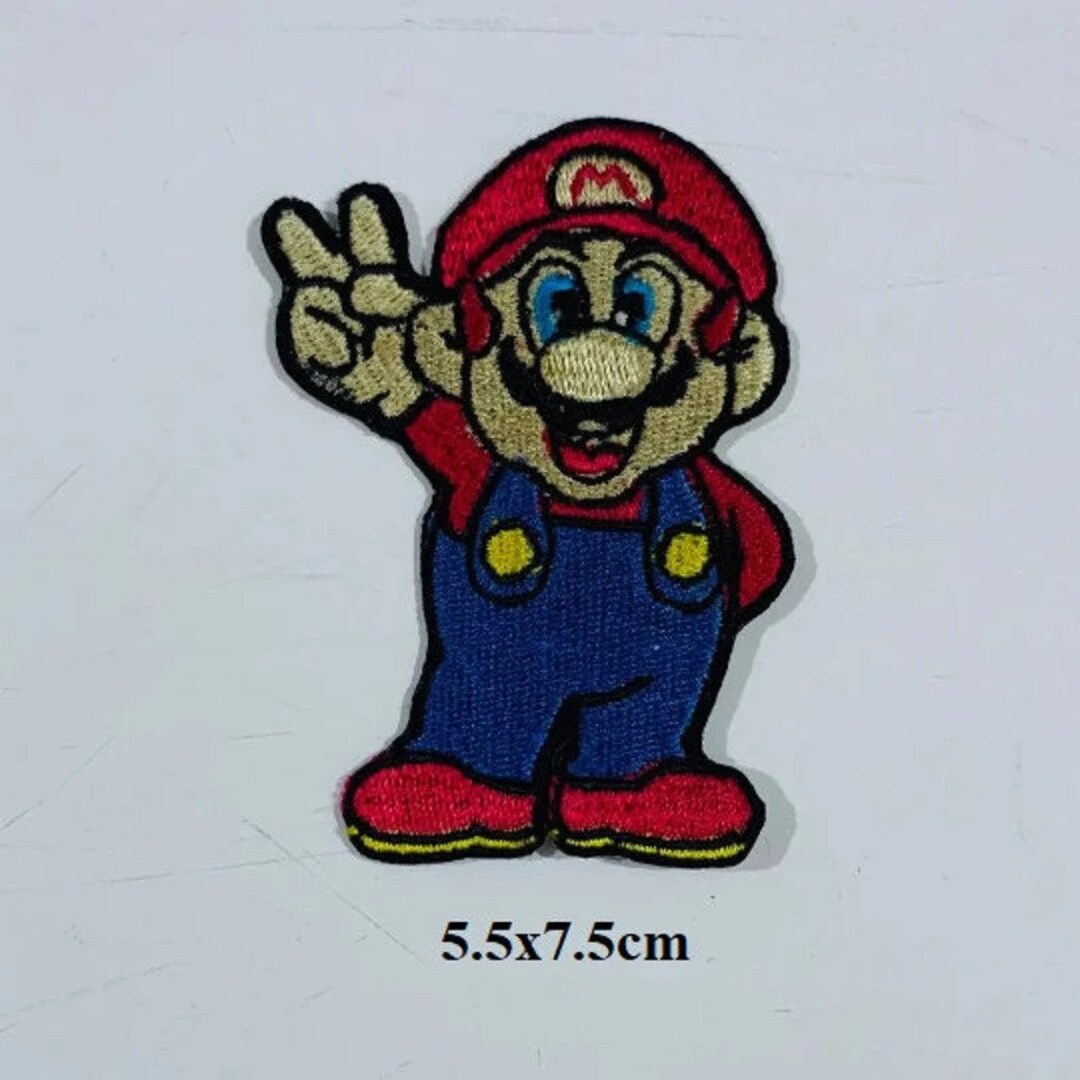 Super Mario Video Game Peace Win Embroidered Badge Patch Iron - Etsy