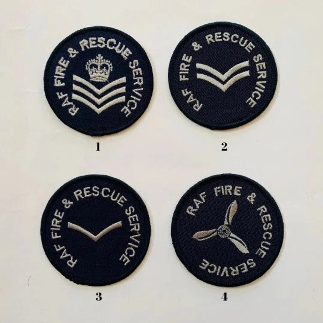 Raf Royal Air Force Fire and Rescue Service Ranks Army Patches Badges ...
