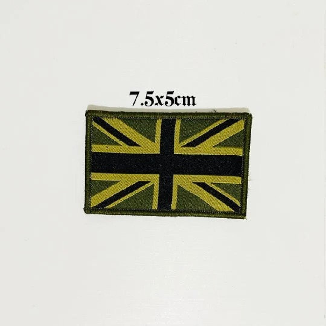 Green Union Jack Flag UK Police Army Embroidered Patch Badge Hook ...