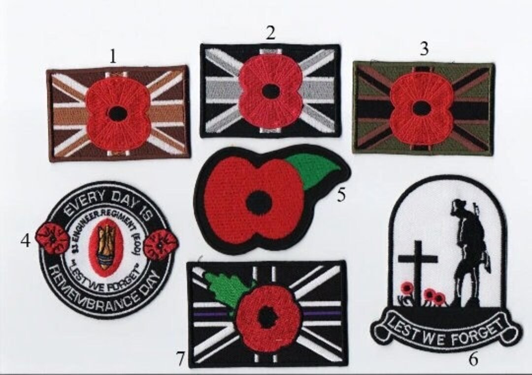 Poppy Remembrance Day Union Jack TRF Embroidered Iron on Sew on Patch ...