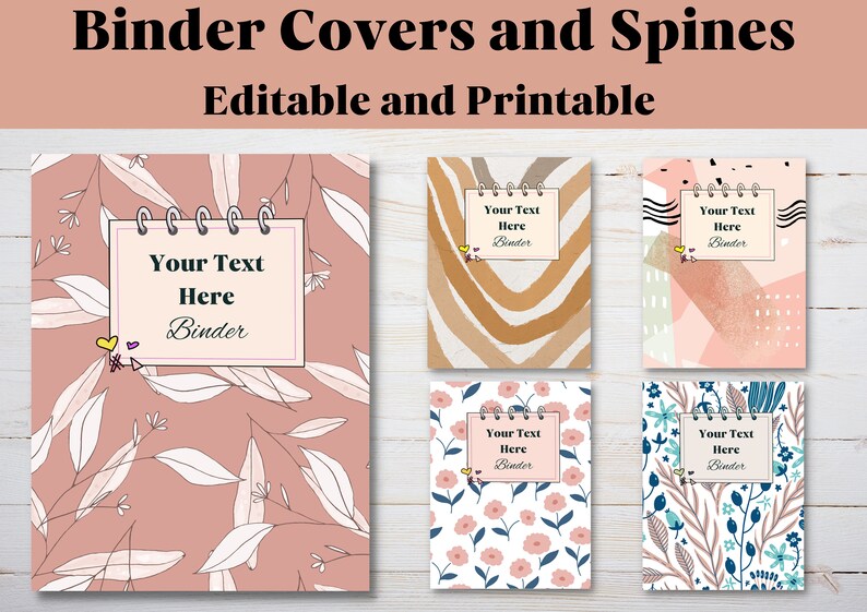 Printable Binder Cover Editable Binder Cover Template Boho Binder Cover ...
