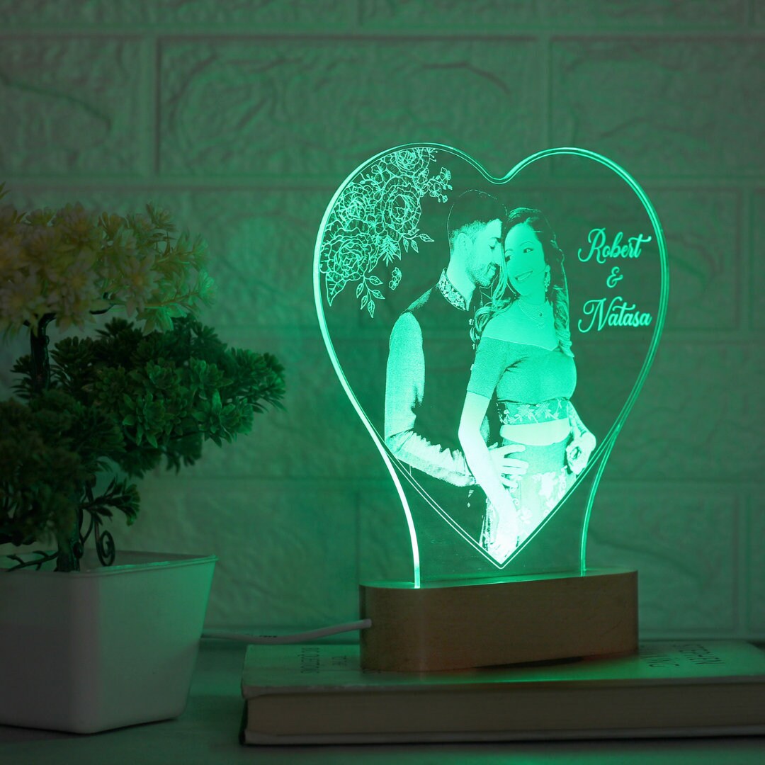 Customized Multicolor Photo Gifts Lamp for Anniversary. Custom Led ...