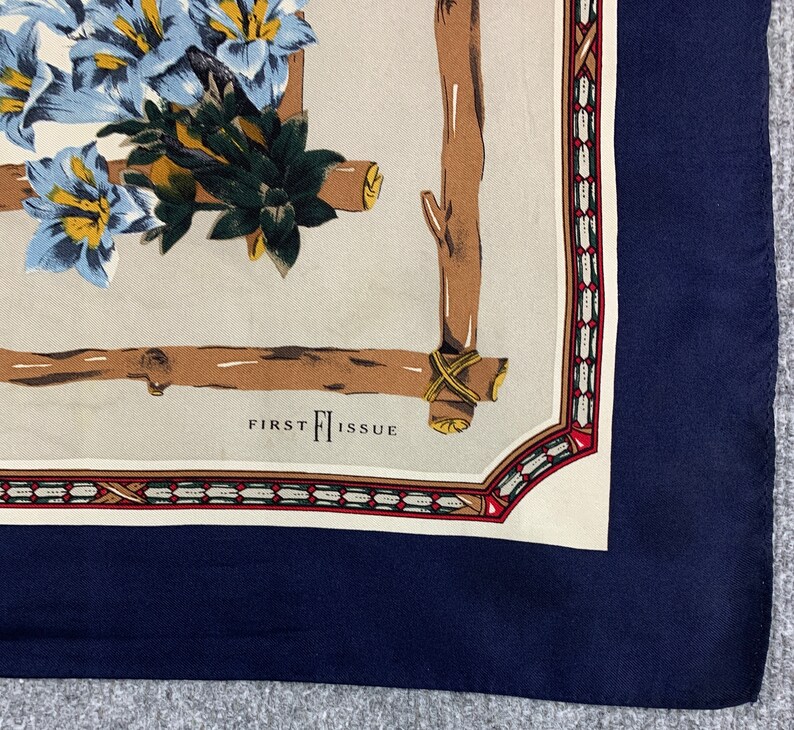 Vintage Scarf Map Ocean Silk Scarf Vintage Shawl Japanese Square Scarf ...
