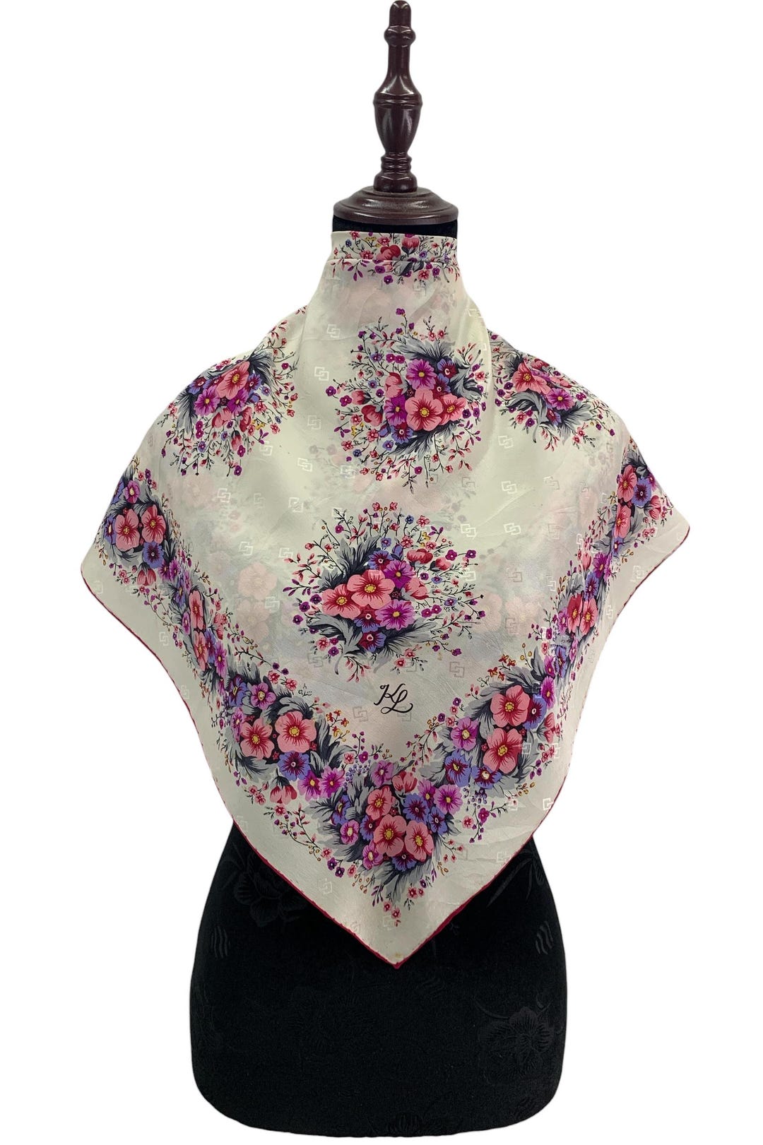 Vintage Karl Lagerfeld Scarf Neckwear Shawl Karl Lagerfeld Silk Scarf ...