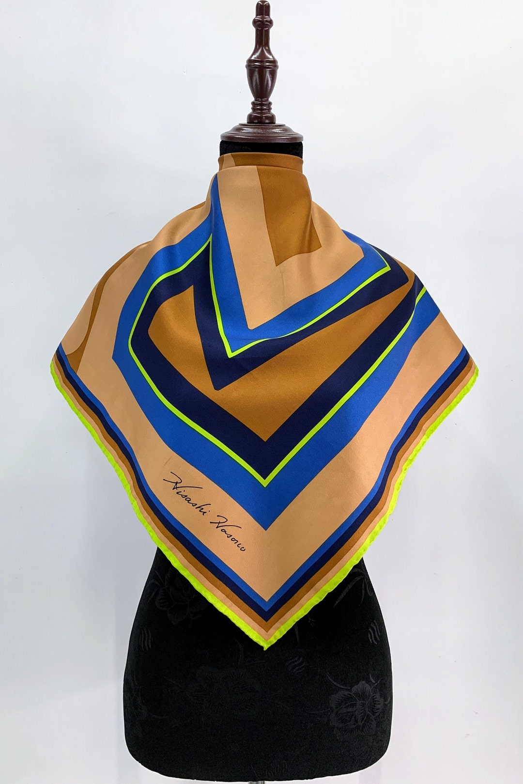 Vintage Scarf Japanese Art Scarves Vintage Shawl Multicolor Scarf ...