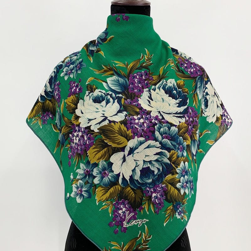 Floral Wool Scarf - Etsy