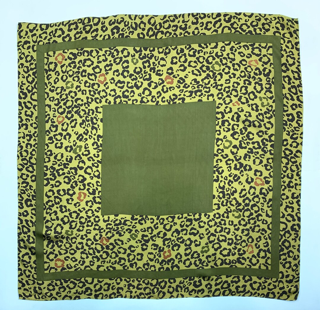 Vintage Animal Print Silk Scarf Vintage Leopard Square Scarves - Etsy