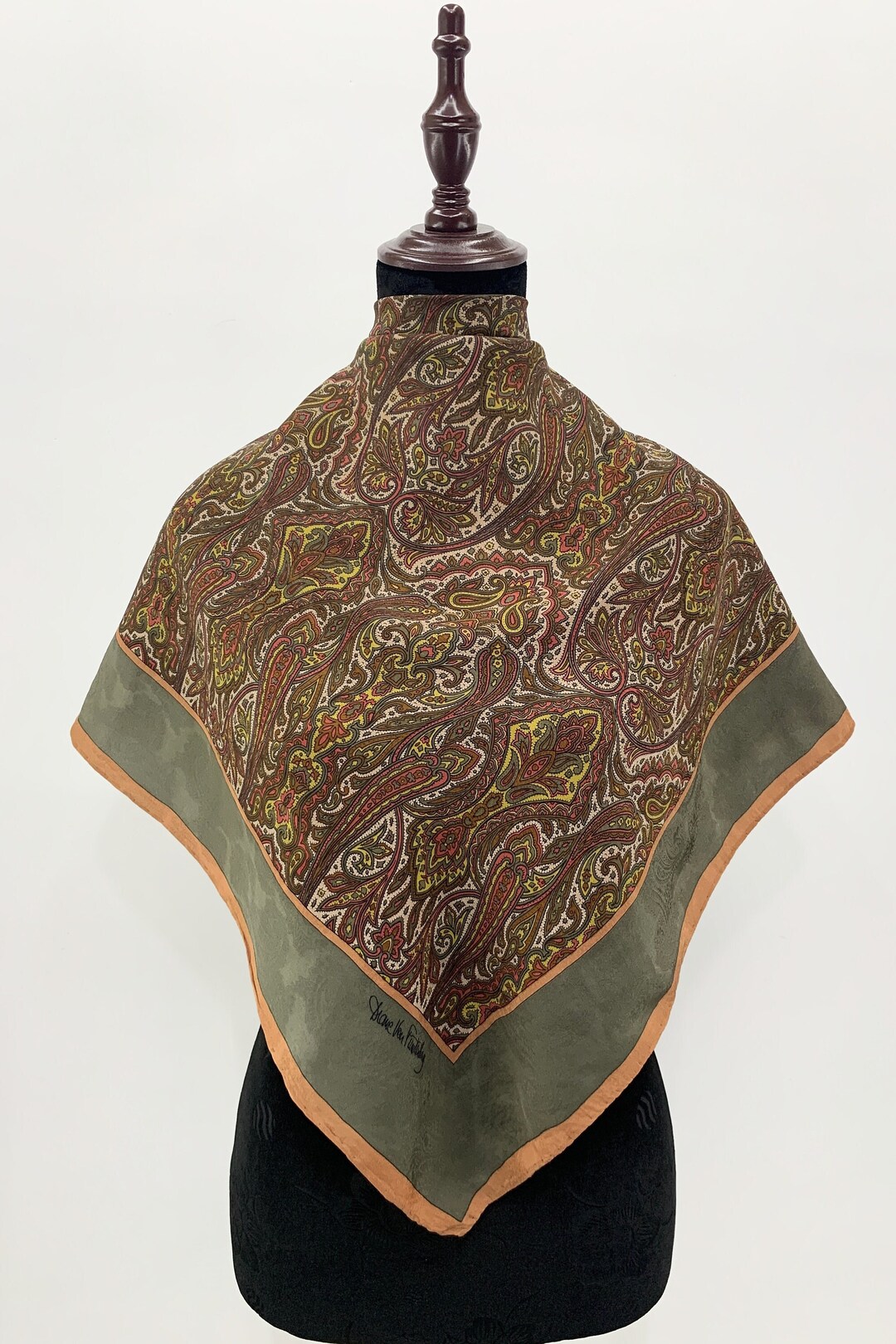 Vintage Scarf Paisley Silk Scarf Vintage Shawl Paisley Square Scarves ...