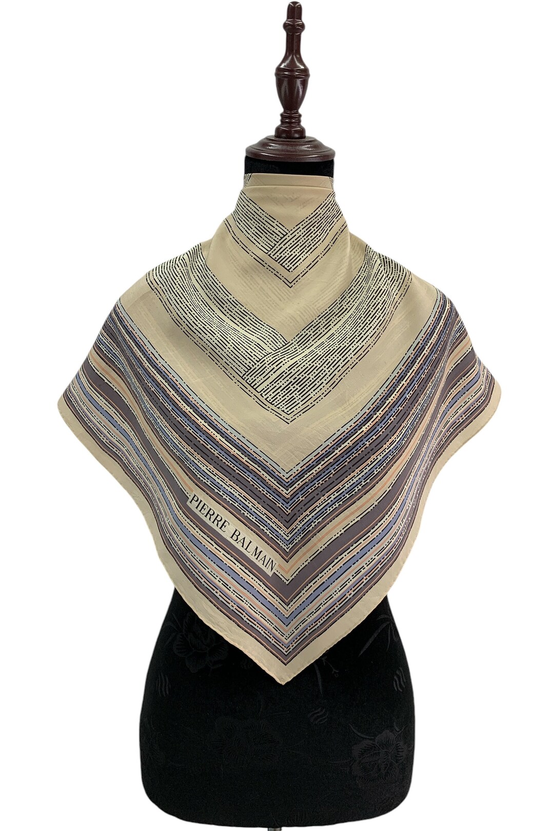 Vintage Pierre Balmain Silk Scarf Abstract Shawl Pierre Balmain Square ...