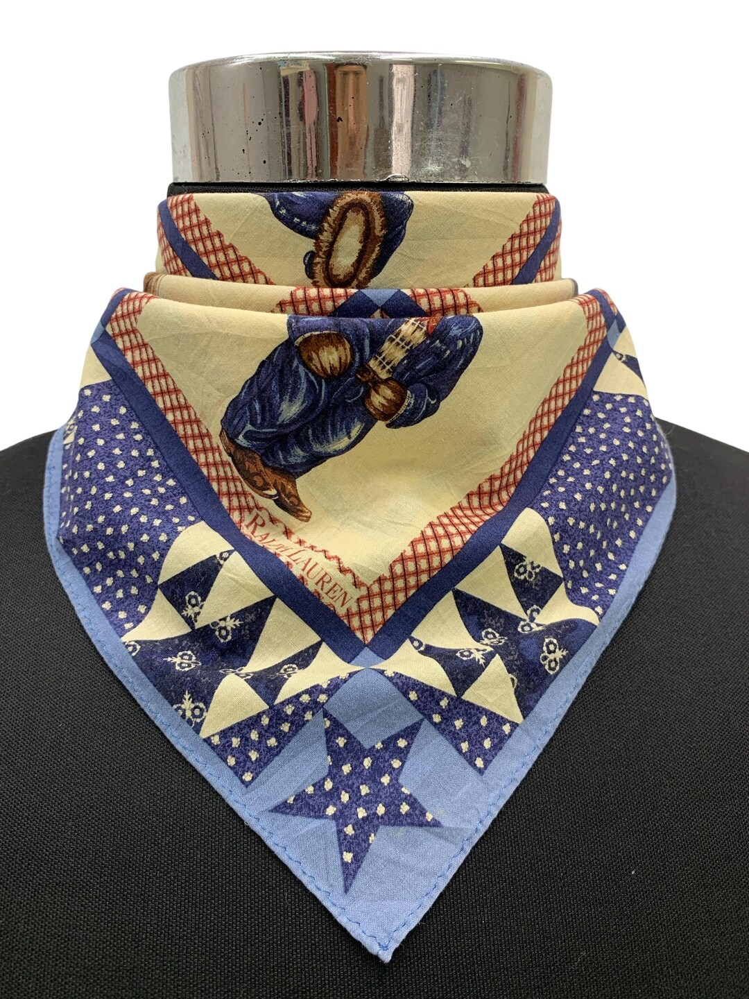 Vintage Ralph Lauren Polo Bear Neckerchief Scarf Classic Bandana Fold ...