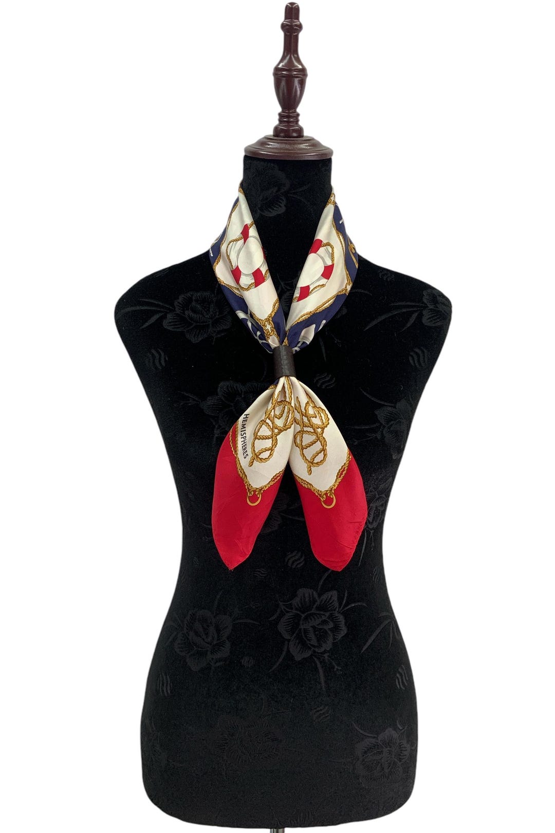 Vintage Hemispheres Silk Scarf Classic Ship Neckerchief Hemispheres ...