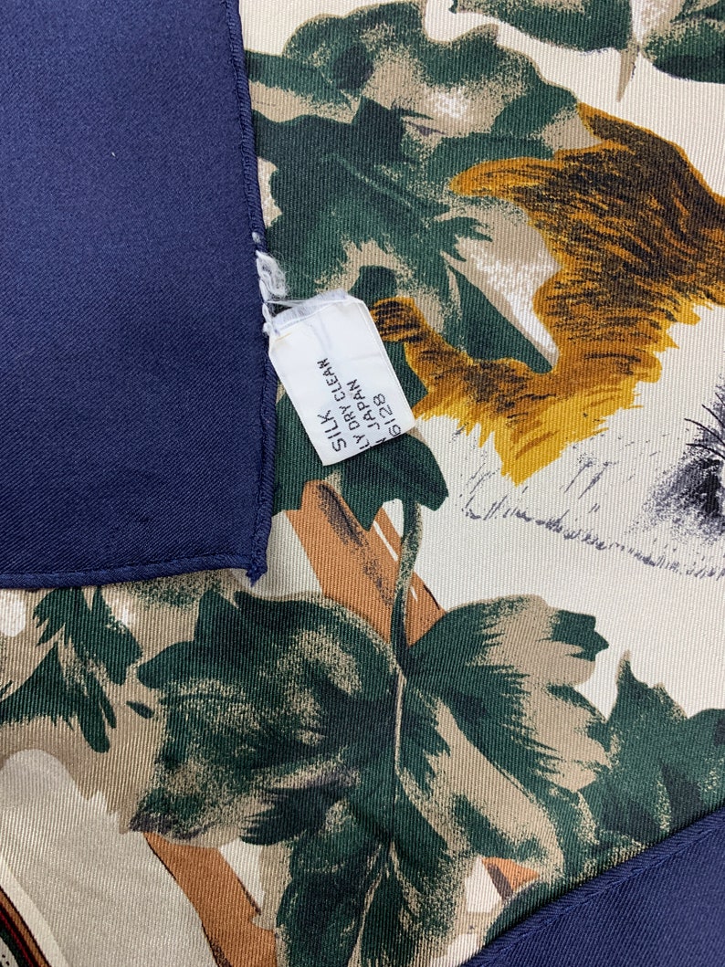 Vintage Scarf Map Ocean Silk Scarf Vintage Shawl Japanese Square Scarf ...