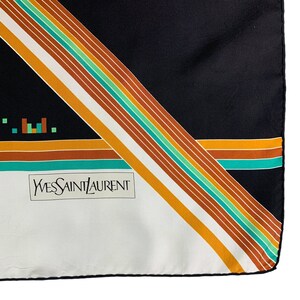 Vintage Yves Saint Lauren Silk Scarf Striped Scarf Yves Saint Laurent ...
