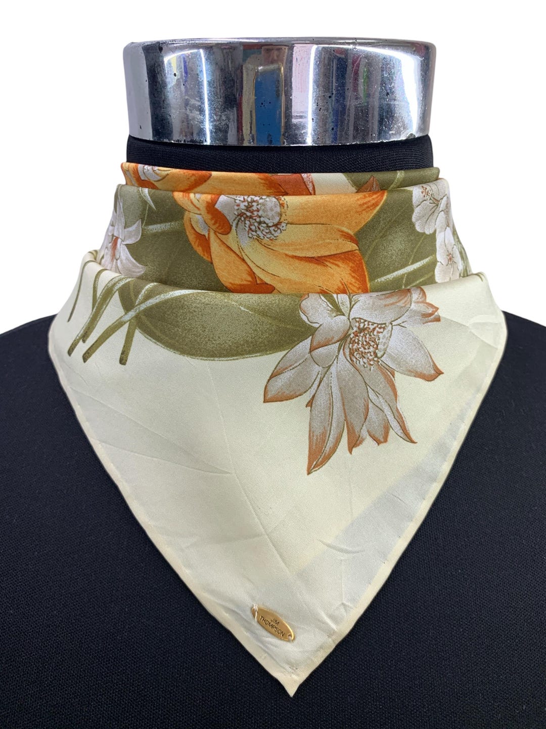 Vintage Jim Thompson Neckerchief Scarf Flowers Scarf Jim Thompson ...