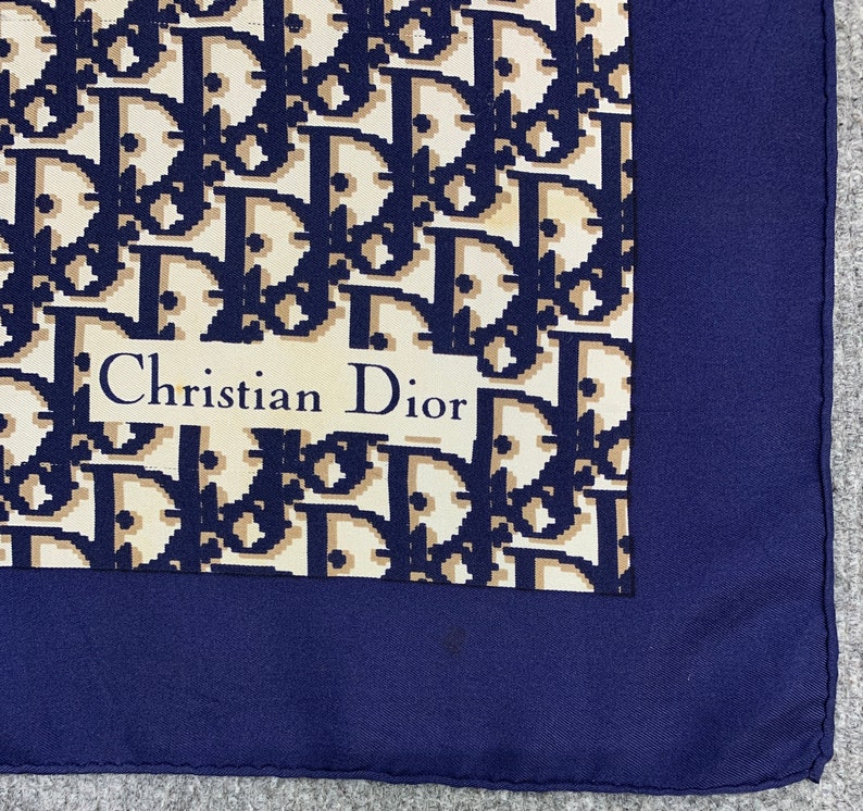Vintage Christian Dior Monogram Silk Scarf Vintage Scarf Christian Dior ...