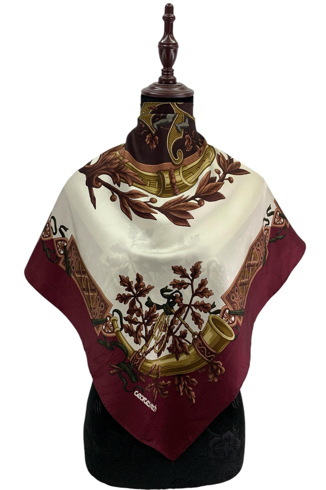Vintage Georges Rech Silk Scarf Classic Shawl Georges Rech Square Scarf ...