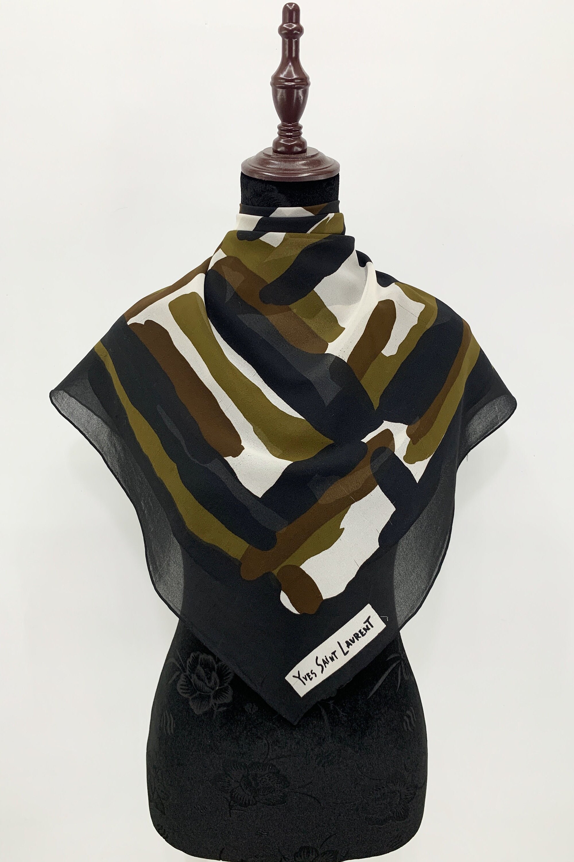 Vintage Scarf Yves Saint Laurent Silk Scarf Vintage Shawl YSL Square ...