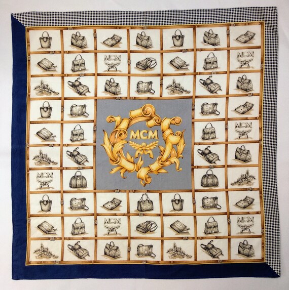 Vintage Mcm Handkerchief Pocket Square Scarf Mcm Neckerchief Bandana Cotton Scarf Neckwear Accessories Neckcloth Wrap Small Scarf Top Wear Etsy