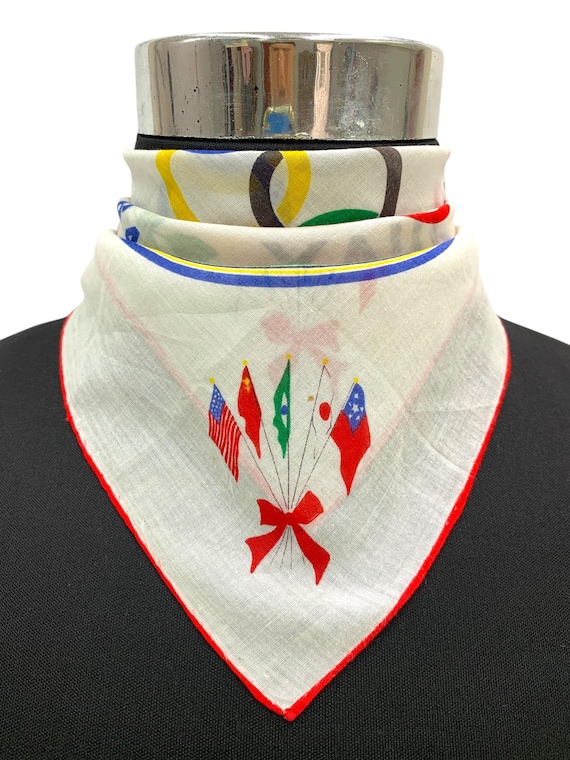 Vintage Olympic 1964 Tokyo Japan Neckerchief Scarf Sp… - Gem